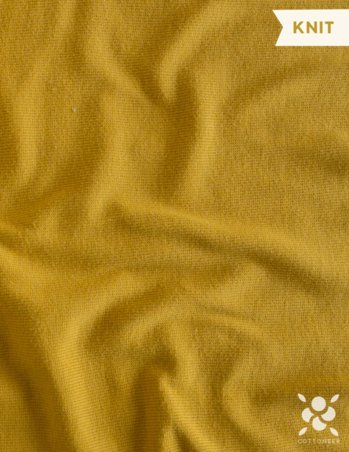 2x2 Bamboo & Cotton Ribbed Knit in Mustard - Cottoneer Fabrics