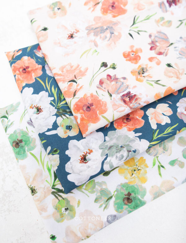 Ranunculus in Blush | Bloomfield by Kelly Ventura - Cottoneer Fabrics