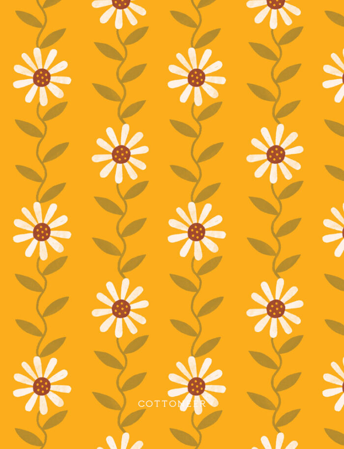 Daisy May Gold | Retro Meadow Organic Cotton by Sophie Rowe for Cloud9 ...