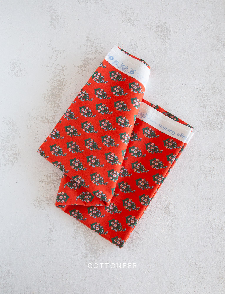 Destash Yardage #M36 | Paisley in Red Metallic | 1.5 Yards - Cottoneer ...