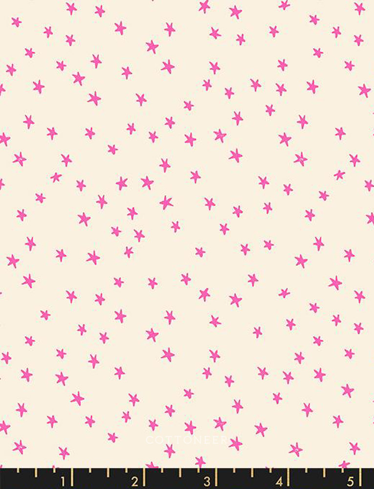 Mini Starry in Neon Pink by Alexia Abegg - Cottoneer Fabrics