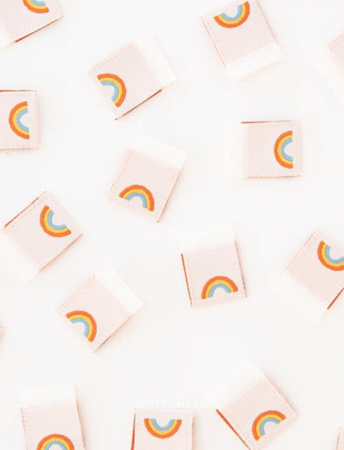 Mini Rainbow Woven Labels by Sarah Hearts | Pack of 8 - Cottoneer Fabrics