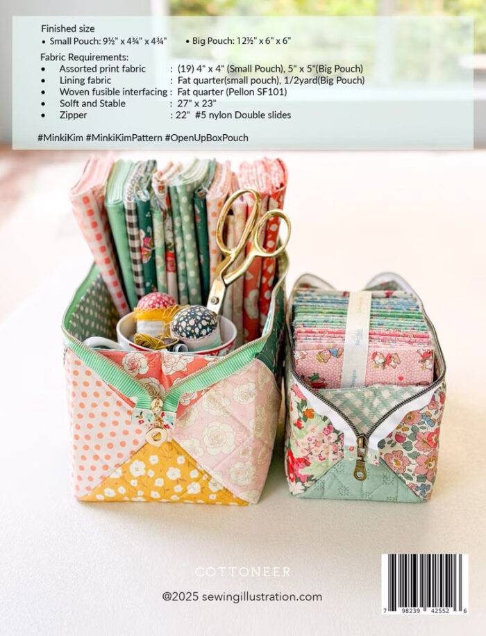 Box It Up Pouch Pattern by Minki Kim - Cottoneer Fabrics