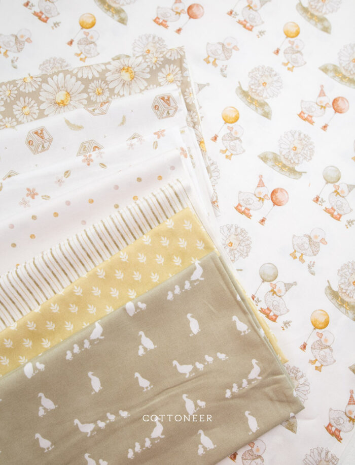 Daisies Tan | Tiny Waddles by Jessica Yon Lo - Cottoneer Fabrics