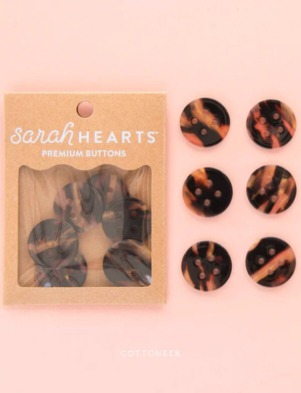Tortoise Shell Large 1" Buttons by Sarah Hearts | Pack of 6 - Cottoneer ...