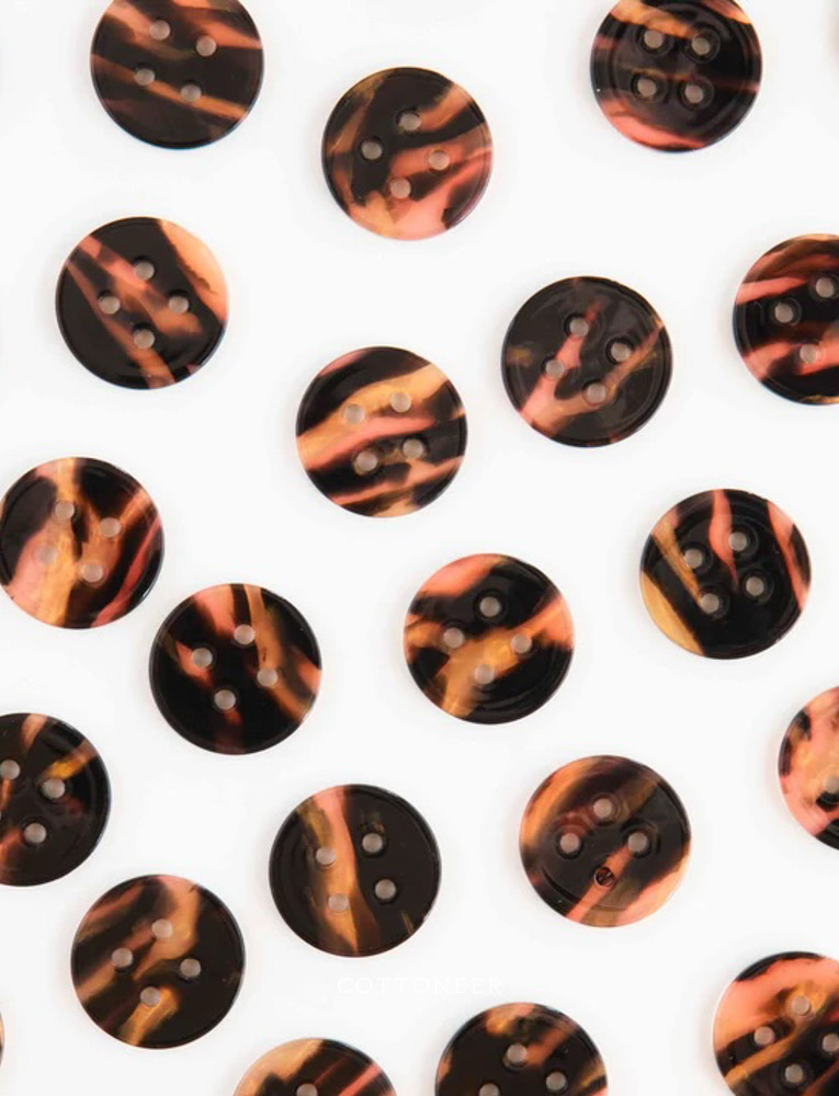 Tortoise Shell Large 1" Buttons by Sarah Hearts | Pack of 6 - Cottoneer ...